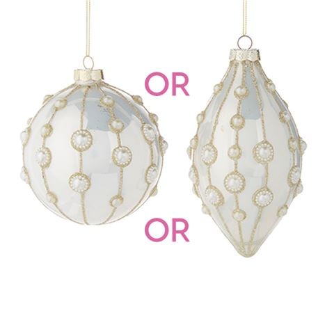 Raz - Pearl Embellished Ornament | Peter's of Kensington