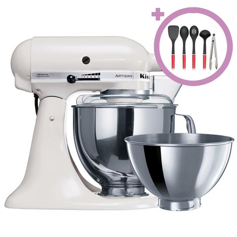 KitchenAid - KSM160 White Stand Mixer + Utensil Set | Peter's of Kensington