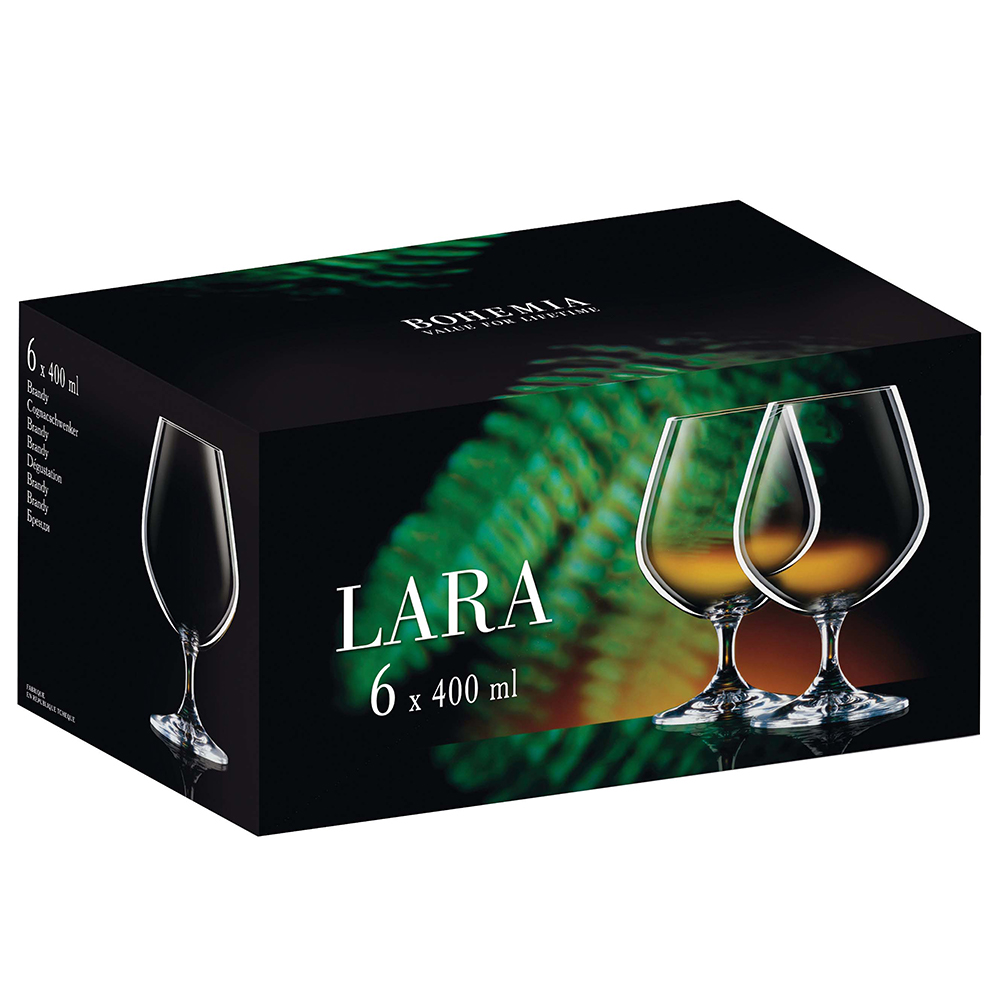 NEW Bohemia Lara Brandy Glass 400ml Set 6pce 8591651487965 | eBay