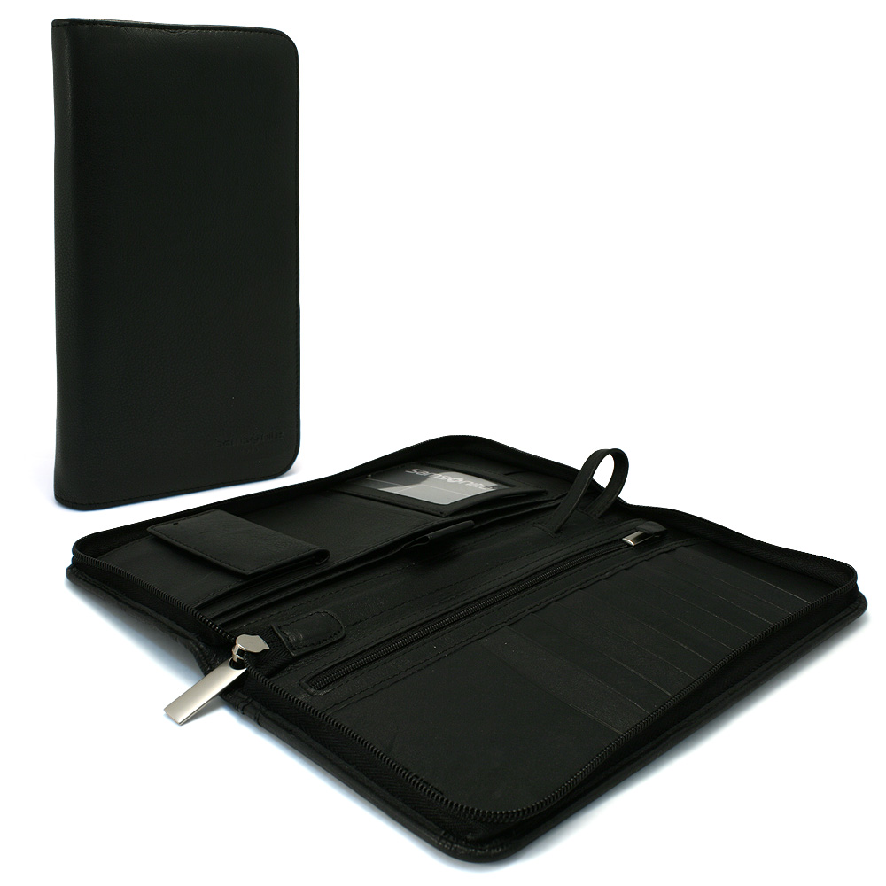 Samsonite - Business Leather Travel Wallet Black