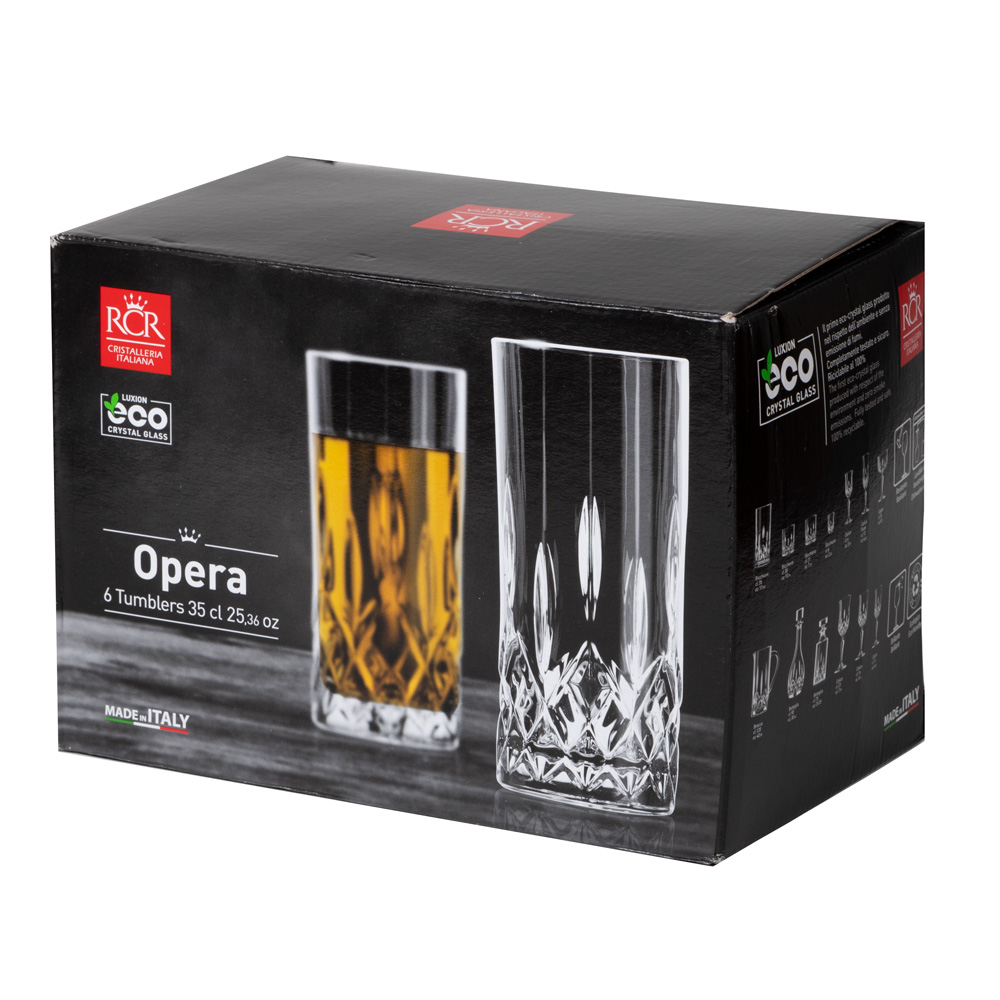 NEW RCR Crystal Opera Highball Tumbler Set 6pce 350ml | eBay