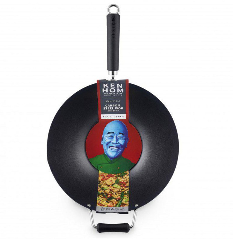 Ken Hom - Non-stick Carbon Steel Wok 35cm | Peter's of Kensington