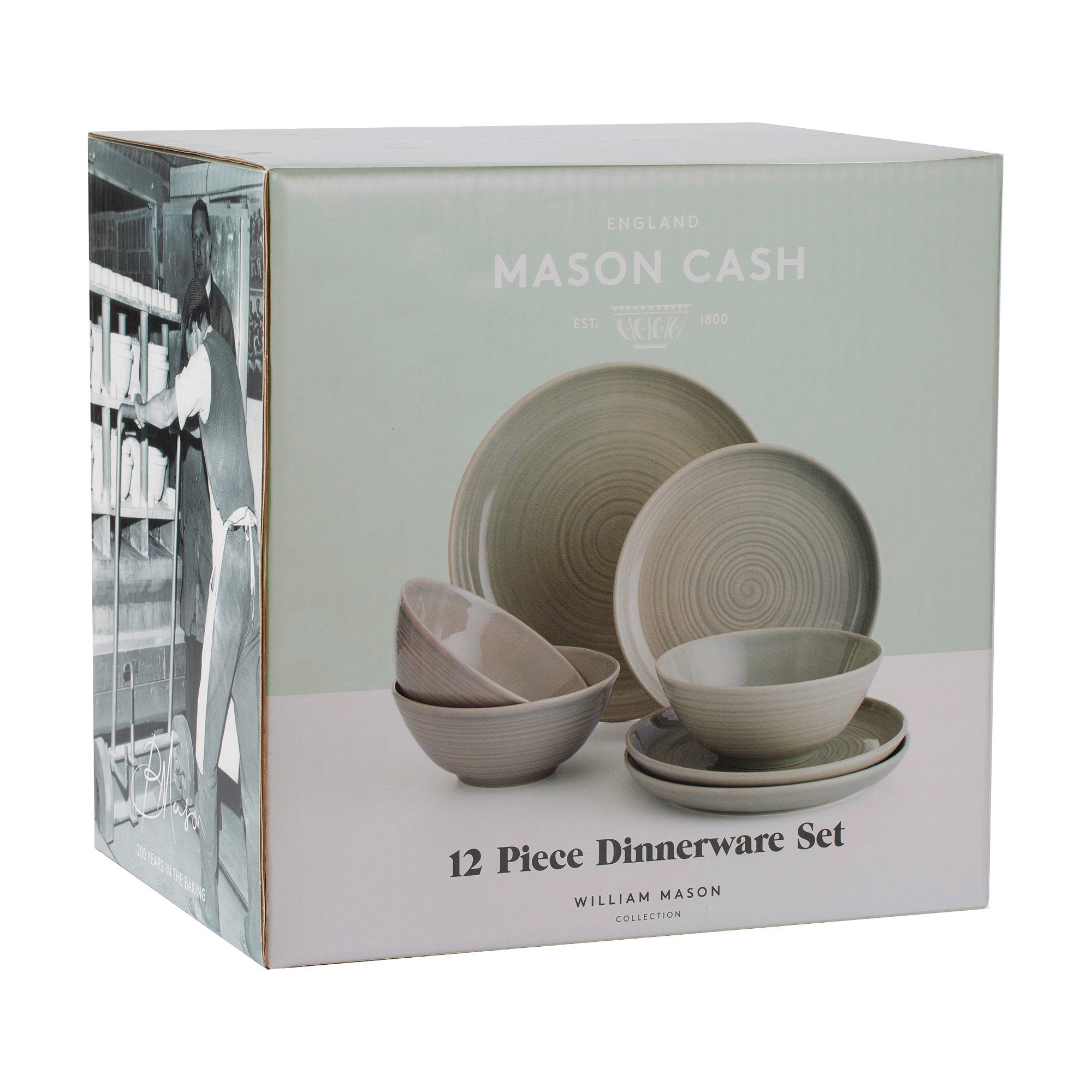 Mason Cash - William Mason Dinnerware Grey Set 12pce | Peter's of ...