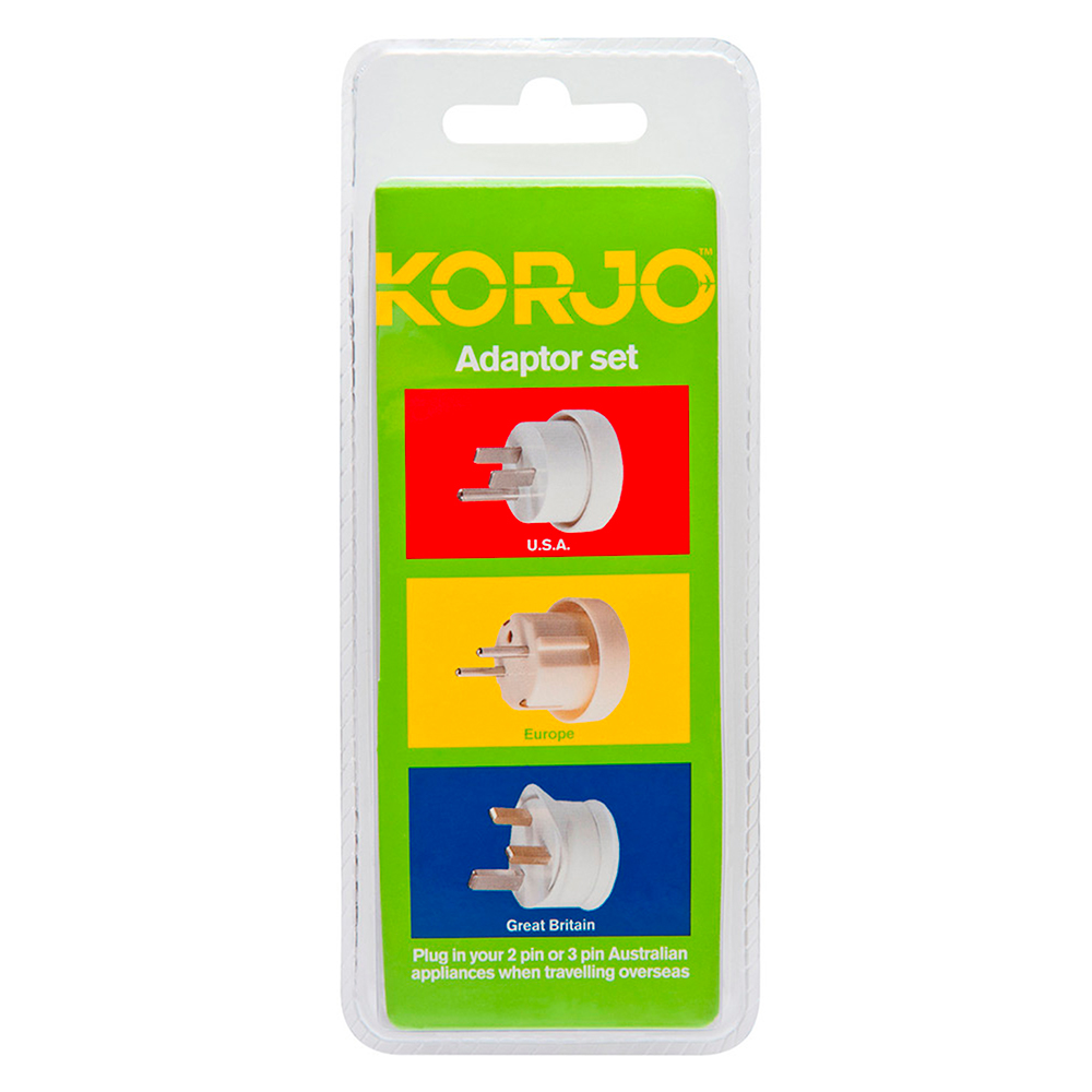 Korjo Universal Adaptor 3 in 1 Set Travel Accessories Multi-coloured ...